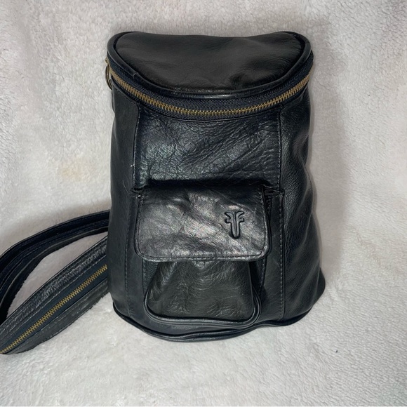 Frye | Bags | Vintage Frye Black Leather Backpack | Poshmark